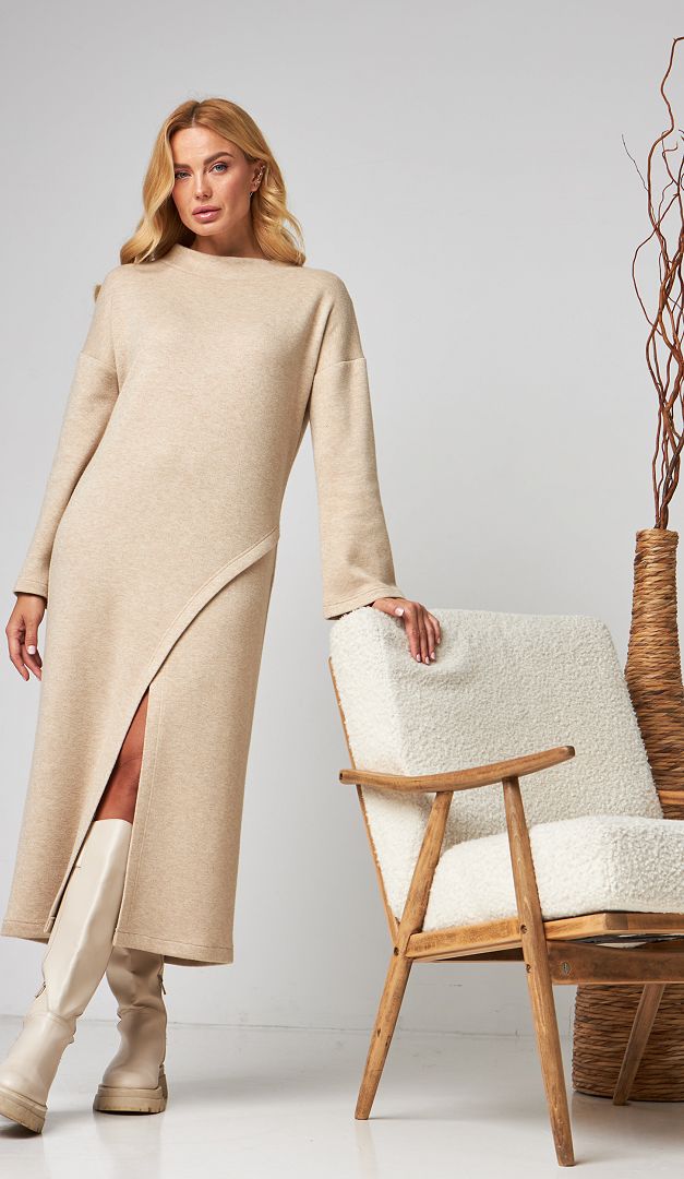 Сукня трикотажна з розрізом пряма | Інтернет магазин Helena.ua